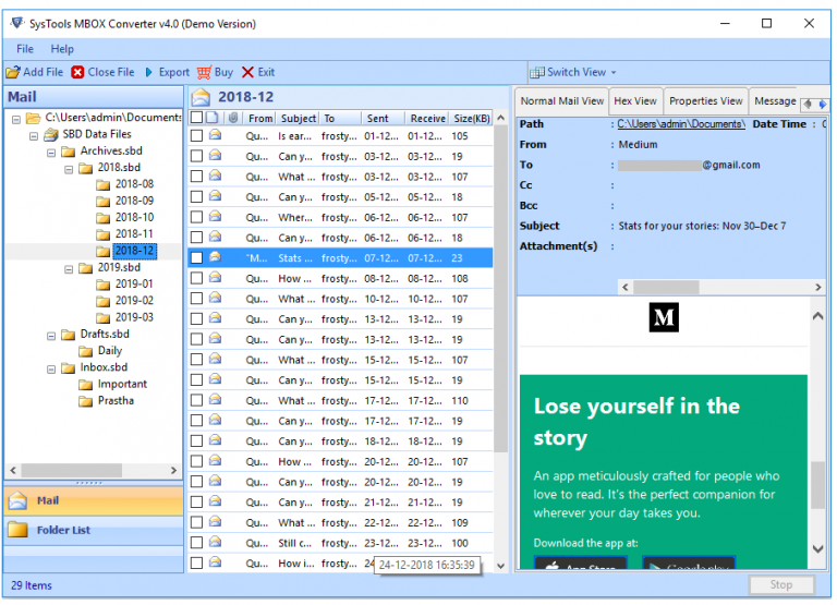 How to Import SBD files to Outlook PST with Folder Hierarchy