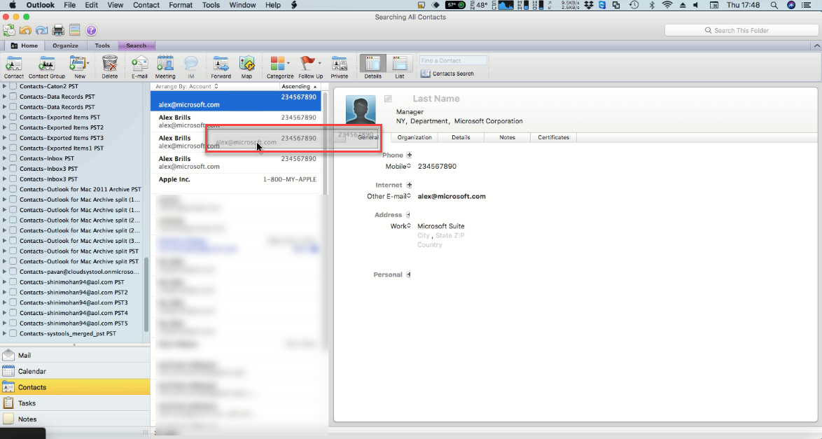 Export Outlook 2011 Contacts to vCard (VCF) in Mac - Step by Step Guide
