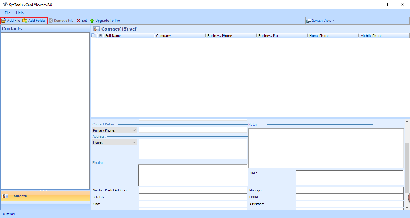 VCF Viewer Tool to View & Read vCard Contact Files