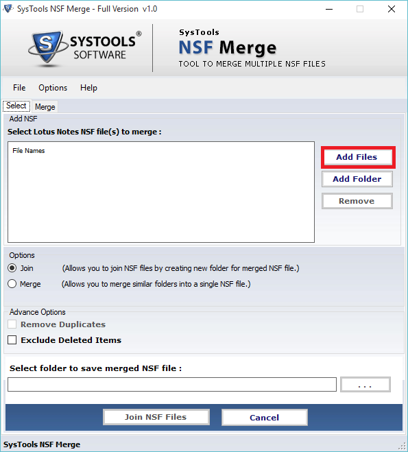 NSF Merge Tool – Join & Combine Lotus Notes Database Files Into One
