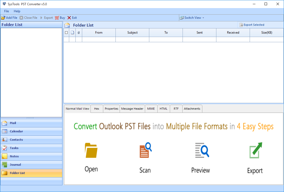 PST Export Tool – Save Outlook Emails Into EML, MSG, VCF, HTML, MHT ...