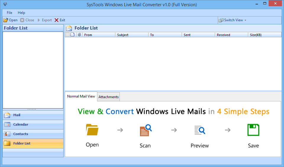 Windows Live Mail Viewer for Emails, Contacts and Calendar Reading